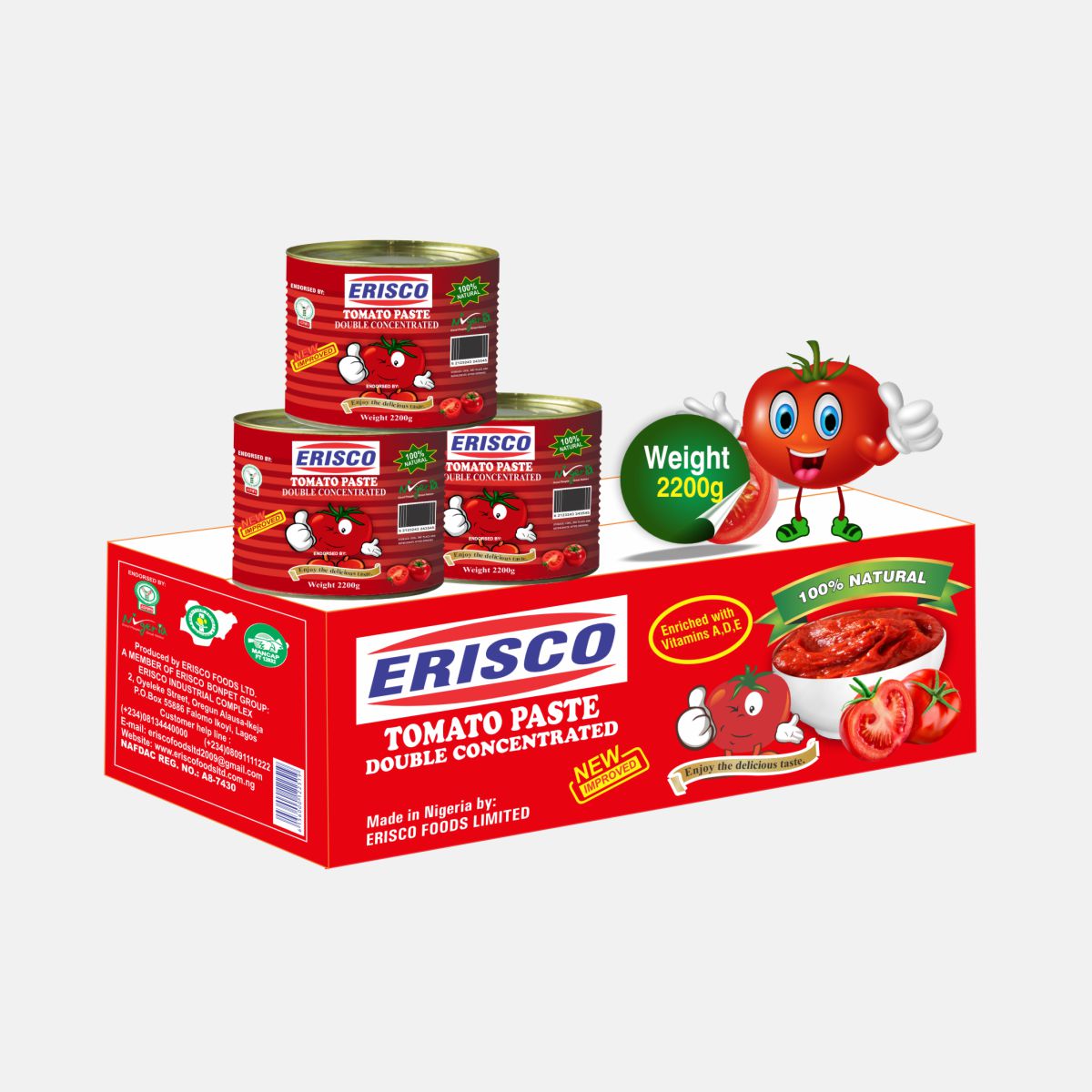 2.2kg x 6 Erisco Tin Tomato Paste – Erisco Foods Limited